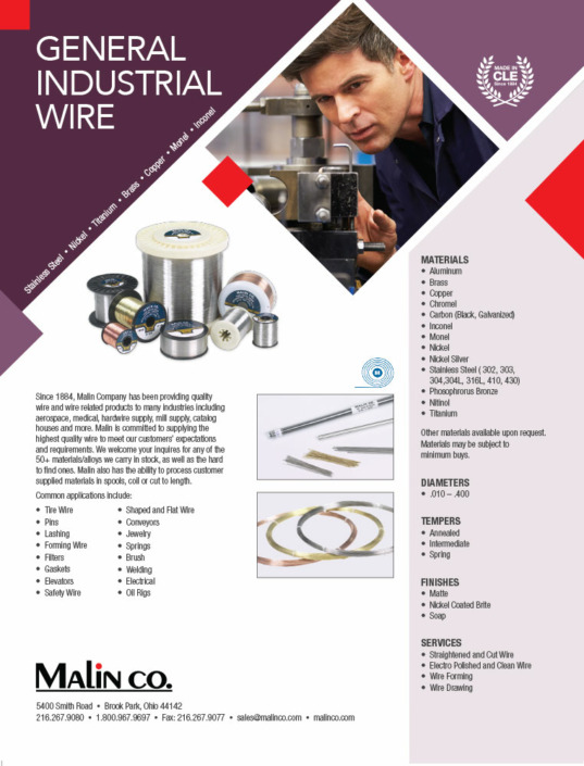 Spool Pricing: Monel Wire | Spools & Canisters | Malin Co
